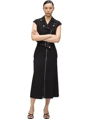 Karl Lagerfeld Jersey Biker Maxi Skirt - Black