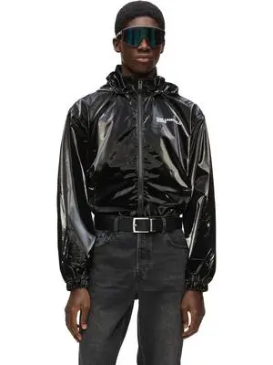 KL JEANS Jeans Shiny Hooded Bomber Jacket - Black