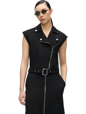 Karl Lagerfeld Sleeveless Jersey Biker Sweatshirt - Black