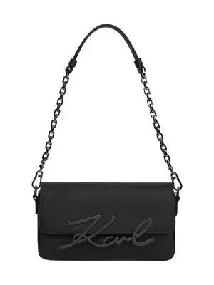 Karl Lagerfeld K/signature Small Chain Shoulder Bag - Black-gunmetal