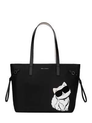Karl Lagerfeld Ikon Choupette Drawstring Tote Bag - Black