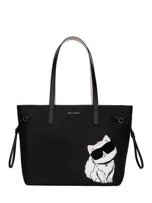Karl Lagerfeld Ikon Choupette Drawstring Tote Bag - Black