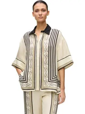 Karl Lagerfeld All-over Print Viscose Pajama Shirt - Pristine