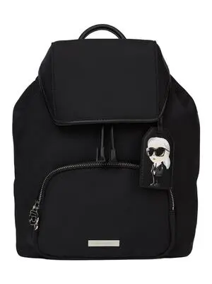 Karl Lagerfeld Ikon Nylon Tag Backpack - Black