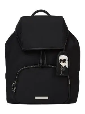 Karl Lagerfeld Ikon Nylon Tag Backpack - Black