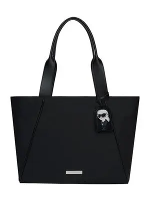 Karl Lagerfeld Ikon Nylon Large Tag Tote Bag - Black