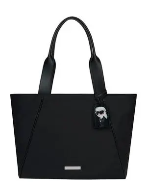 KARL LAGERFELD Ikon Nylon Large Tag Tote Bag