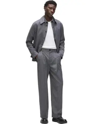 Karl Lagerfeld Pinstripe Wool-blend Tailored Pants - Shadow