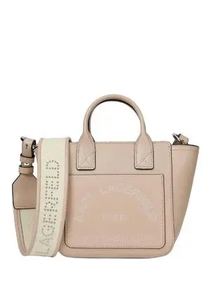 Karl Lagerfeld K/daily Mini Pocket Tote Bag In Black Leather - Pink