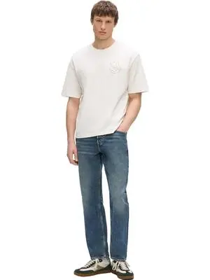 KL JEANS Jeans Dark Blue Cotton Tapered Jeans - Visual Dark Blue