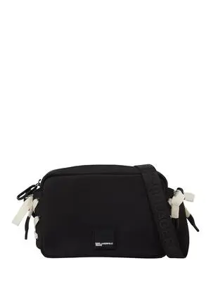 KL JEANS Karl Lagerfeld Jeans Nylon Camera Bag With Lace-up Detailing Black