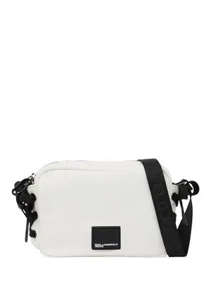 KL JEANS Karl Lagerfeld Jeans Nylon Camera Bag With Lace-up Detailing White