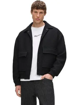 KL JEANS Jeans Wool Blend Bomber Jacket - Black