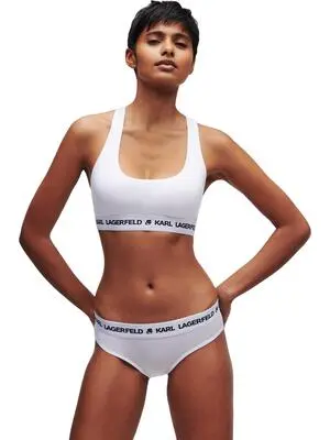 Karl Lagerfeld Logo Bralette - White