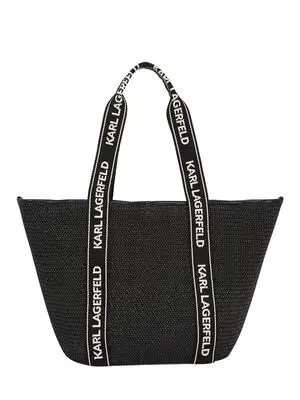 Karl Lagerfeld Logo Woven Tote Bag - Black