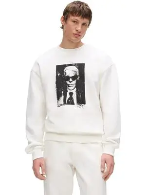 KL JEANS Jeans Relaxed Karl Print Sweatshirt - Egret