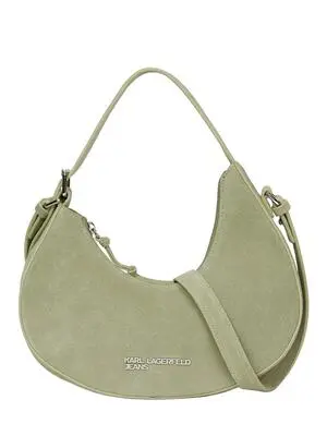 KL JEANS Jeans Rounded Suede Top Handle Bag - Tea
