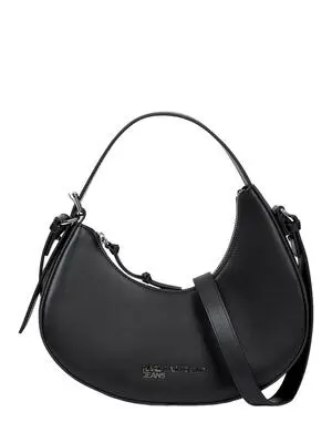 KL JEANS Jeans Rounded Leather Top Handle Bag - Black