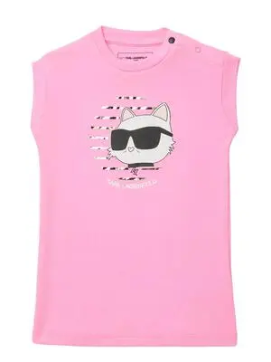 Karl Lagerfeld Baby Ikon Choupette Short-sleeved Dress - Pink