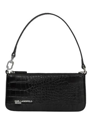 KL JEANS Transformable Croc-effect Pouch - Black