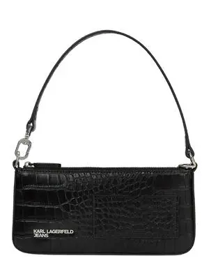 KL JEANS Transformable Croc-Effect Pouch Black