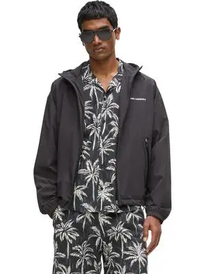 Karl Lagerfeld Hooded Zip-up Jacket - Black