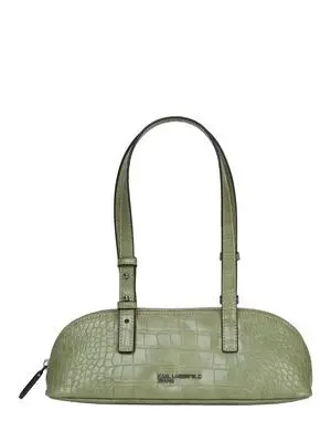 KL JEANS KL Jeans Croc Effect Elongated Shoulder Bag Tea