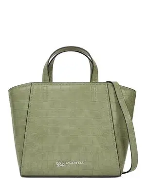 KL JEANS Jeans Croco Effect Mini Tote Bag - Tea
