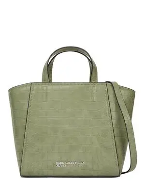 KL JEANS Jeans Croco Effect Mini Tote Bag - Tea