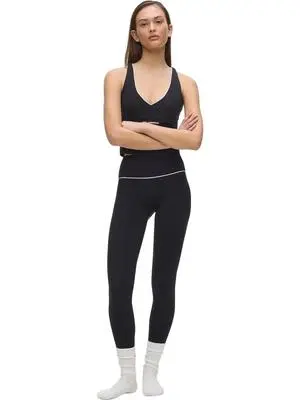 Karl Lagerfeld Contrast Piping Athleisure Leggings - Black