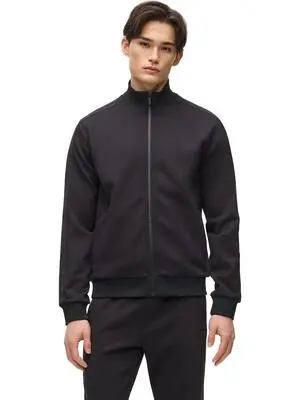Karl Lagerfeld Logo Tape Zip-up Sweatshirt - Black