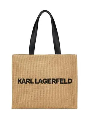 KARL LAGERFELD Karl Lagerfeld Large Woven Square Beach Bag