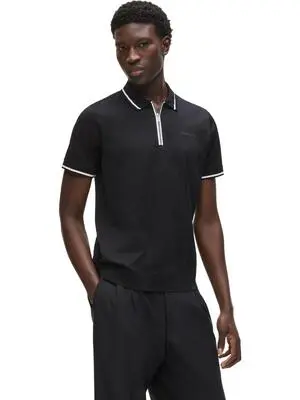 Karl Lagerfeld Contrast Piping Polo Shirt - Black