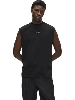 Karl Lagerfeld Sleeveless Crewneck Tank Top - Black