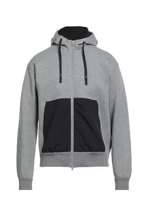 Herno Two-tone Cotton And Polyester Jersey Hoodie - Grey