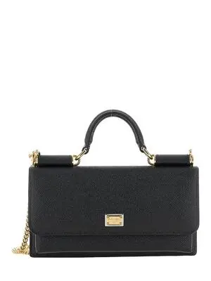 Dolce & Gabbana Grained Leather Crossbody Bag With Logo Plate - Multicolor