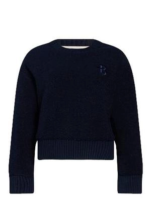 BALLANTYNE Bouclé Crewneck Sweater - Navy
