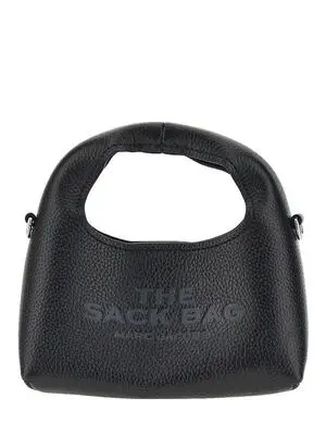 Marc Jacobs Grained Leather Micro 'the Sack' Bag - Black