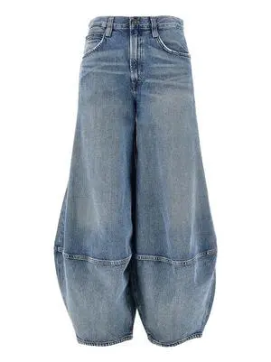 AGOLDE Lantern Wide Leg Jeans In Medium Indigo - Blue
