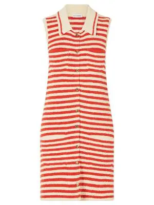 Altuzarra Mamie Striped Cotton-blend Bouclé Mini Dress - Red