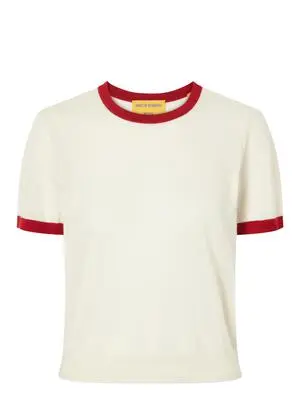 Guest In Residence Airy Ringer Cashmere T-shirt - Neutrals