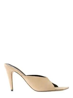 CHRISTEN Suede Edge 95 Stiletto Sandals - Neutrals