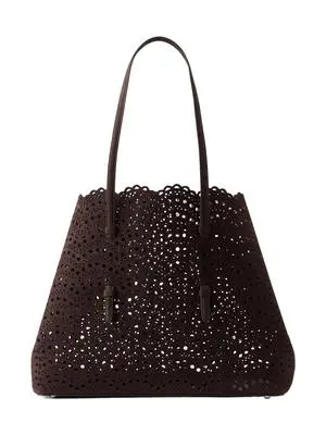 Alaïa Mina 37 Laser-cut Leather Tote - Brown