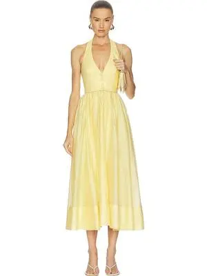 CAMILA COELHO Halterneck Midi Dress - Maize