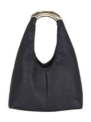 Dolce Vita Evelisse Shoulder Bag With Gold Tone Hoop Handle - Black