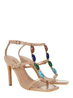 Superdown Kenya Stiletto Heel With Embellished Detail - Nude Multi