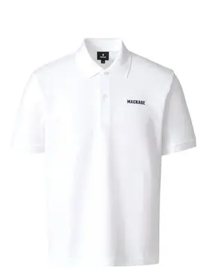 Mackage Pablo-cr Flat Knit Rib Collar Polo - White-navy