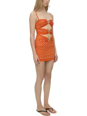 Christopher Esber Bandana Orbit Mini Dress - Orange