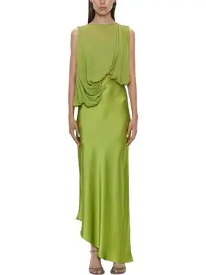 Christopher Esber Cumulus Draped Asymmetric Dress - Green