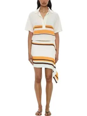 Christopher Esber Striped Knit Polo Shirt - Neutrals